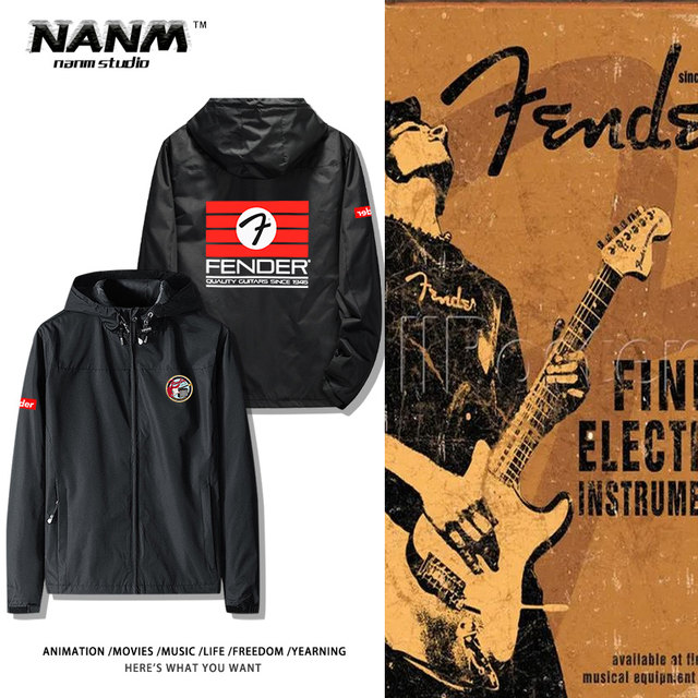 Fender Fender Guitar Bass Hooded Jacket Men's and Women's Autumn and ...