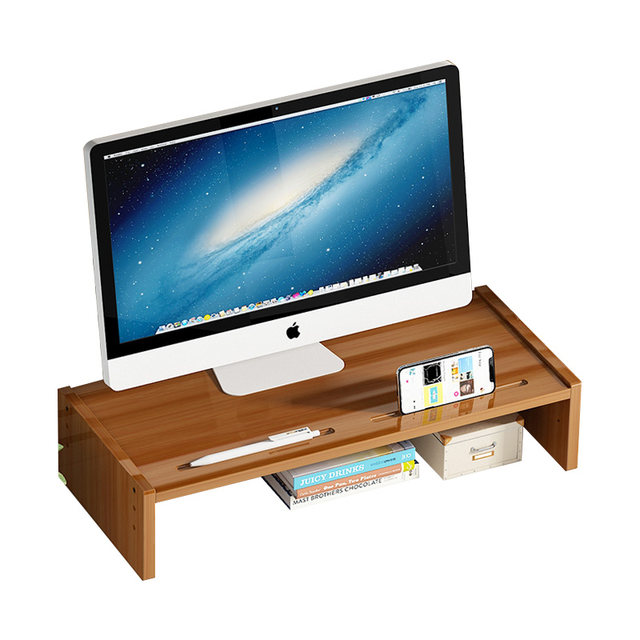 Desktop computer monitor elevated screen neck pad height base bracket ...