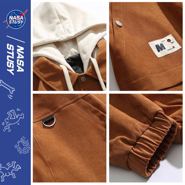 NASA official men's jacket spring and autumn 2024 new workwear couple ...