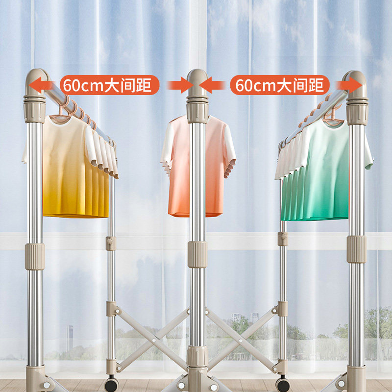 Folding Telescopic Clothes Drying Rack for Indoor and Outdoor Use