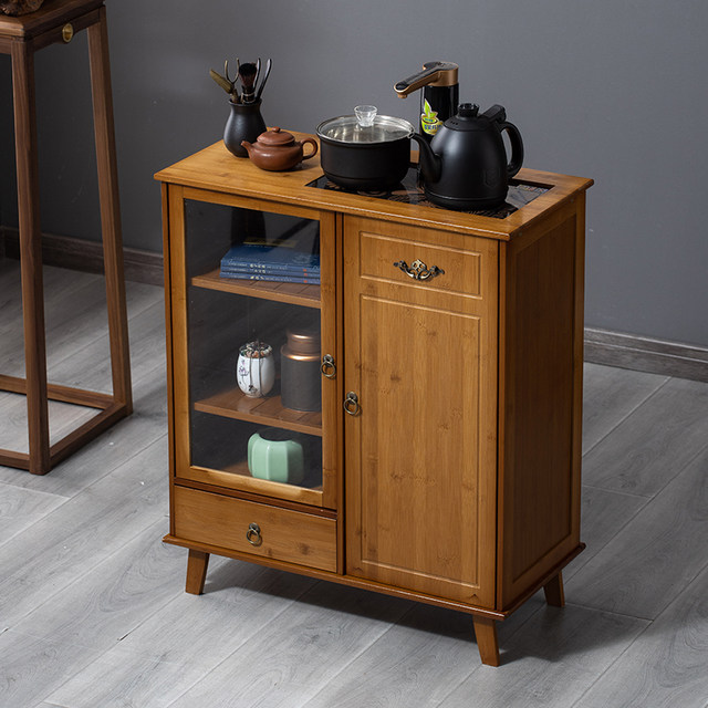 Mobile tea cabinet household tea table side cabinet living room coffee ...