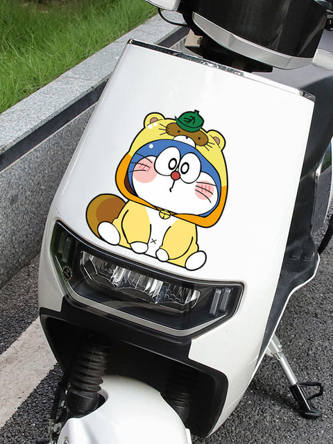 Electric vehicle front face sticker personality cute blue fat ...