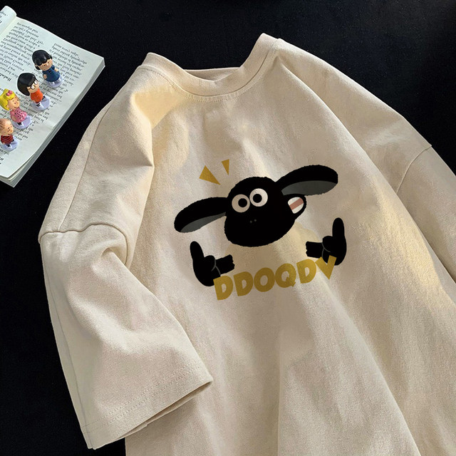 Korean version of cartoon fun chick printed cotton short-sleeved T ...
