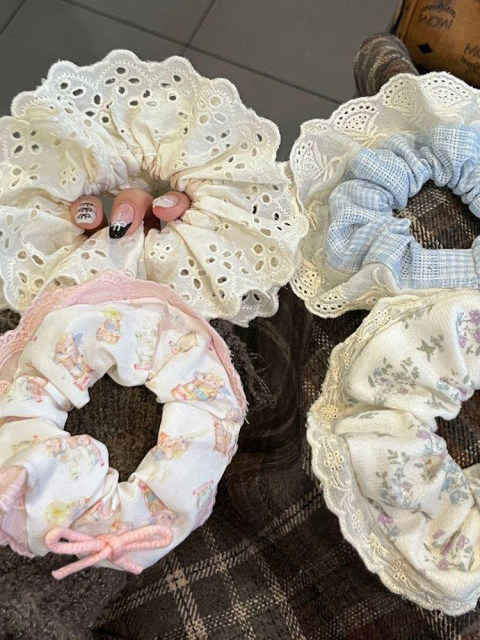 Zhao Lusi's same style double-layer lace hair tie for women ...