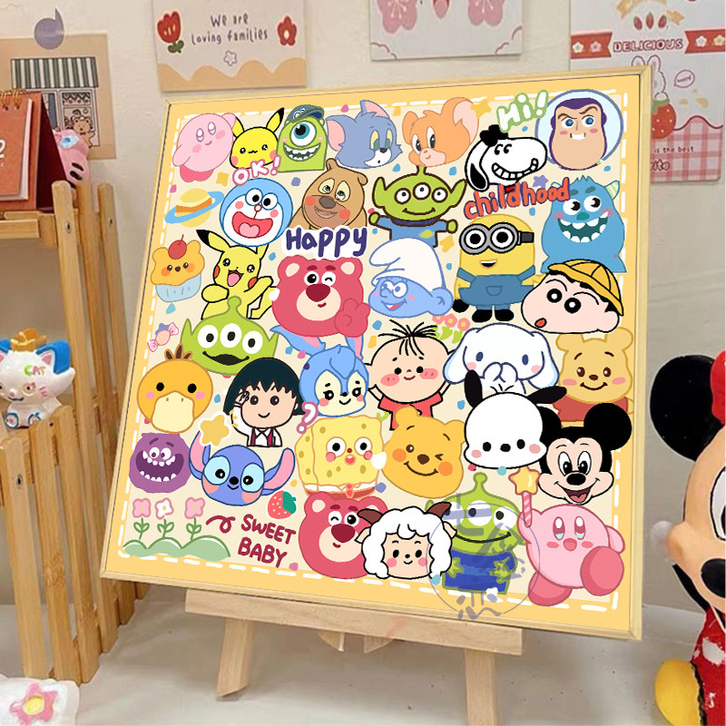 Cartoon Big Family DIY Digital Oil Painting Kit - Toy Story Theme