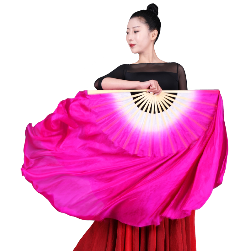 Silk Rose Red Dance Fan - Classical, Yangge & Square Dance Prop