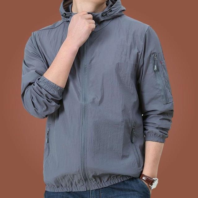 Summer men's sun protection jacket breathable thin jacket sun ...