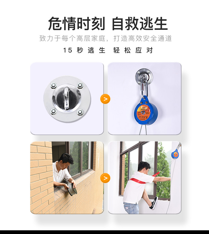 Escape Descent Device - 10-meter aviation steel wire fire-proof ...
