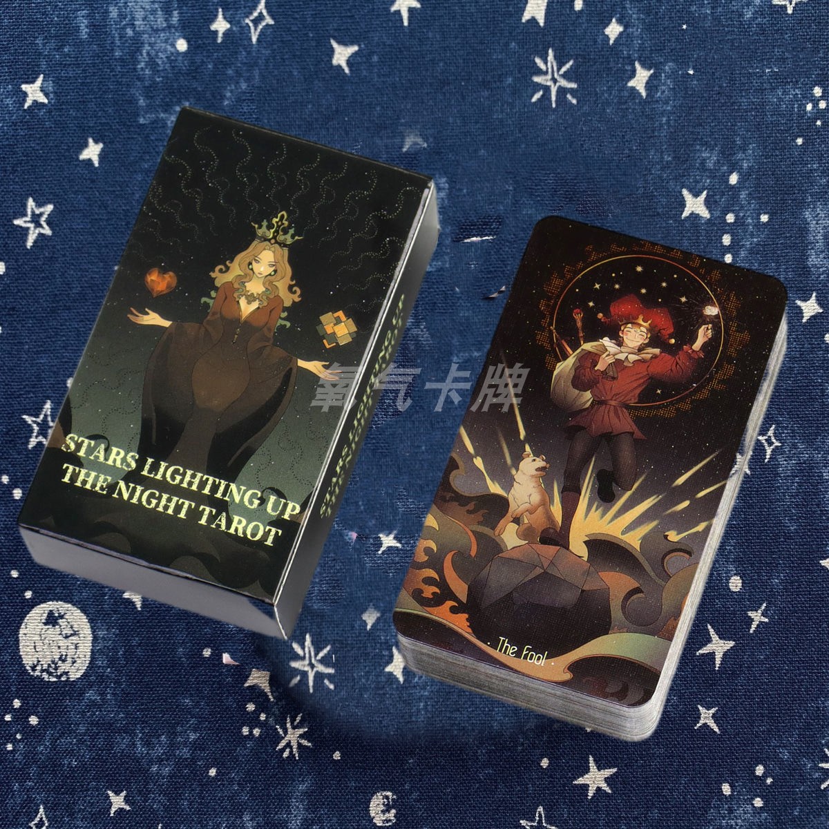 Tarot card Taluo card Stars into the night tower simple drawing ...