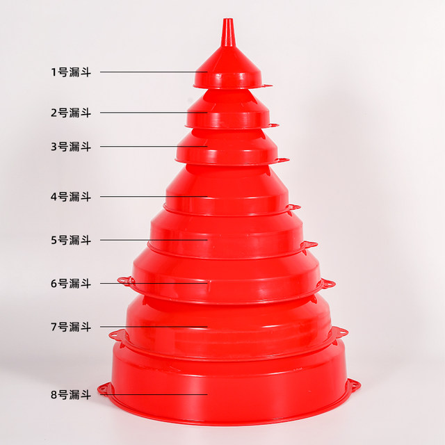 Extra-large thickened plastic funnel large-diameter coarse-mouthed red ...
