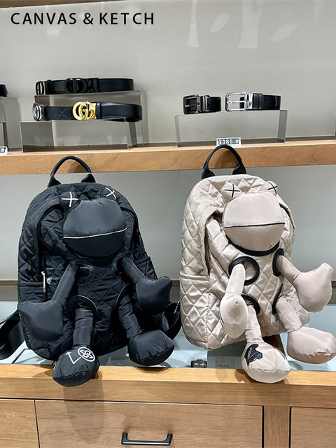 Canvas/Ketch backpack women's bag 2025 new cartoon monster backpack ...
