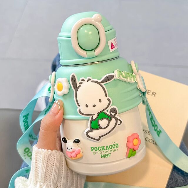 hellokitty thermos cup girls cute straw water cup 2024 new high-looking 316 stainless steel cup