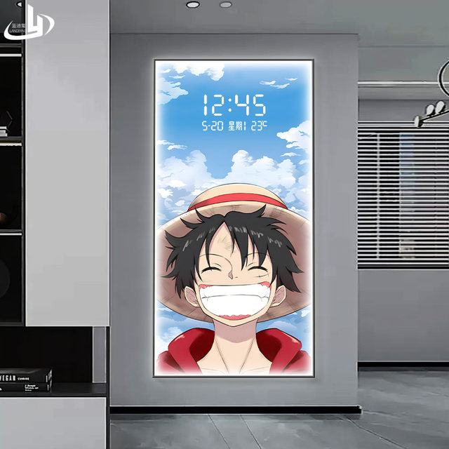 One Piece clock hanging painting Luffy Zoro entrance decoration ...