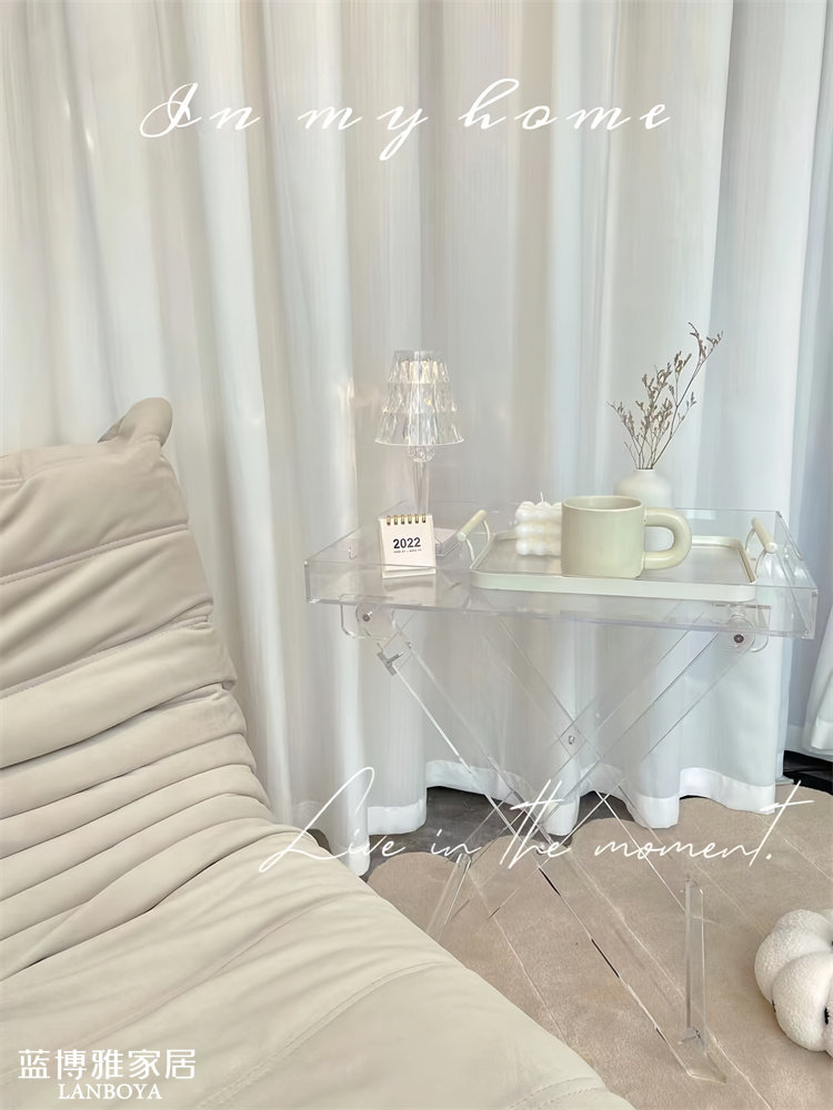 Acrylic colorful folding table modern simple small apartment side table ...