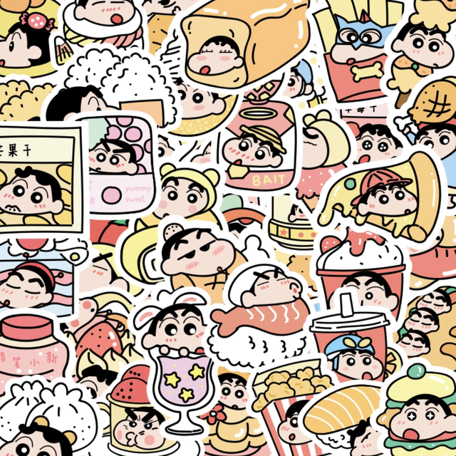 Hand-painted Crayon Shin-chan stickers 100 cute mobile phone expression ...