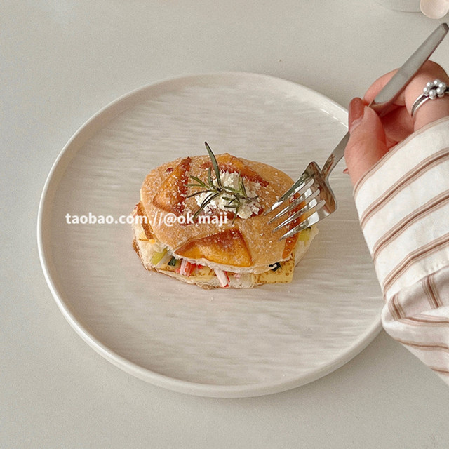 OKMAJI Korean INS style solid color ceramic breakfast house dishes ...