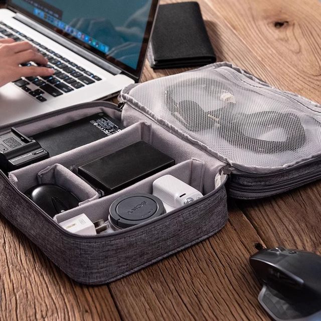 Multifunctional data cable storage bag laptop power cable storage box ...