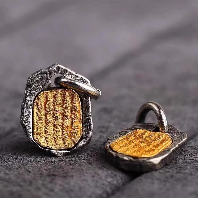 Five scriptures silver gold-plated 925 silver ancient gold diy jewelry ...