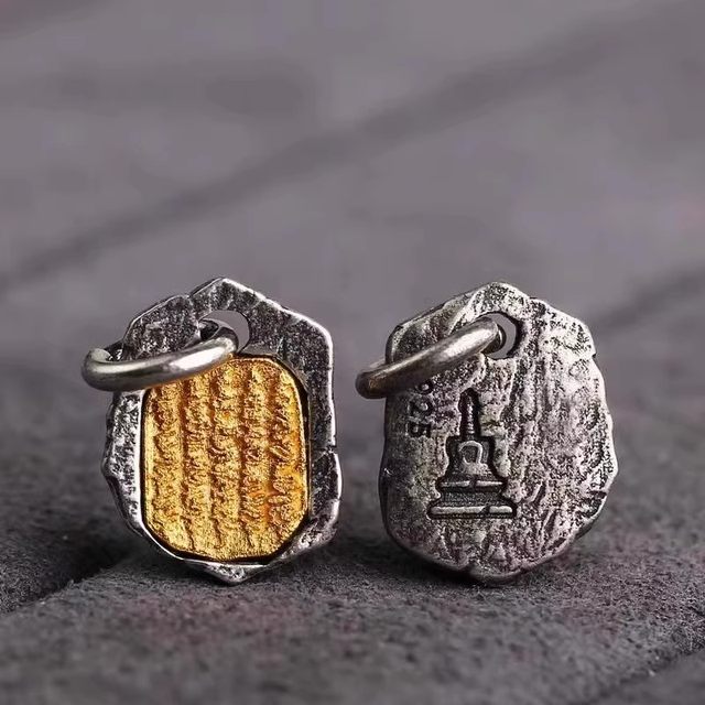 Five scriptures silver gold-plated 925 silver ancient gold diy jewelry ...