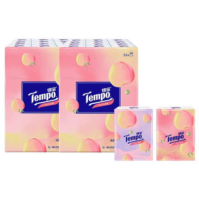 tempo Depot handkerchief paper with peach fragrance print 4 layers ...