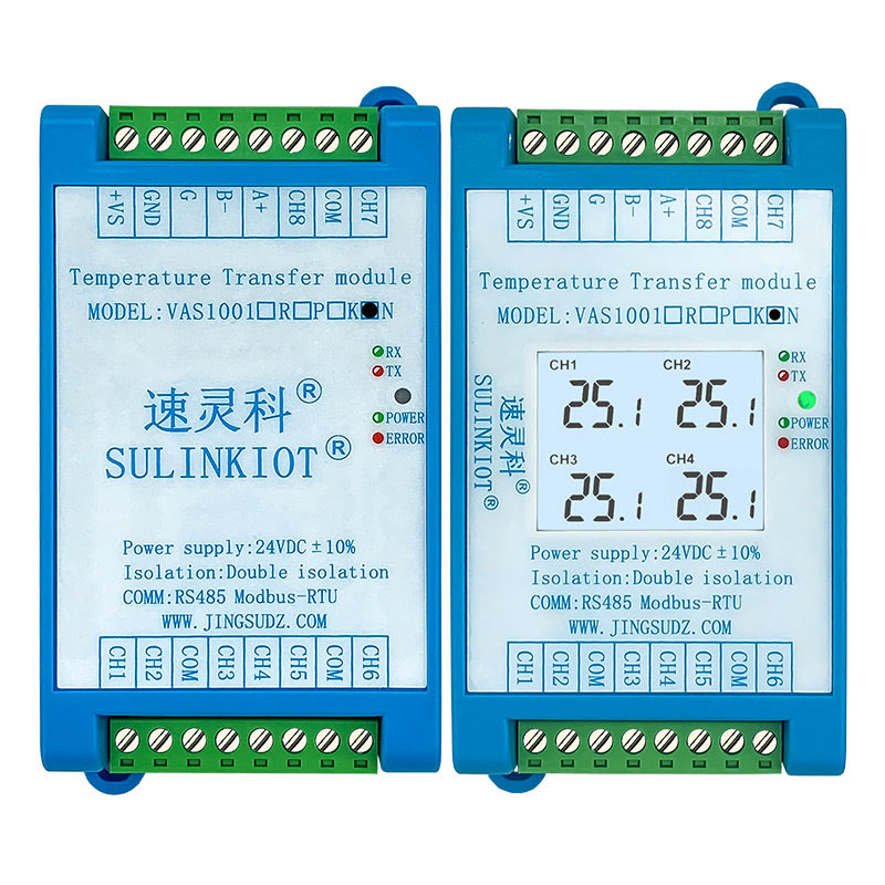 8-Channel Thermal Resistance Temperature Transmitter - Thermocouple NTC ...