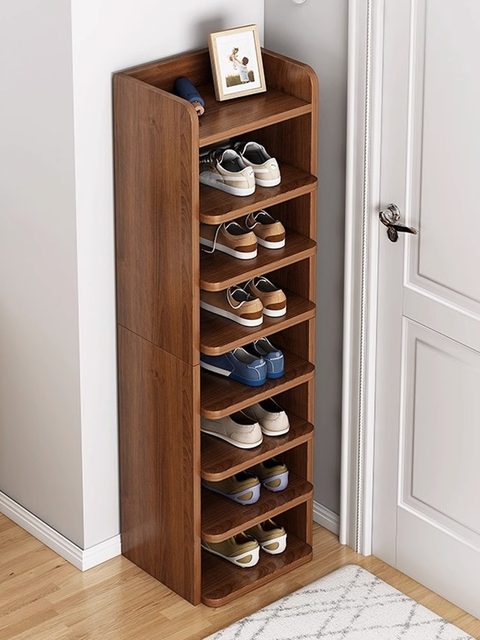 Shoe rack for home entrance door simple small narrow layered rental ...