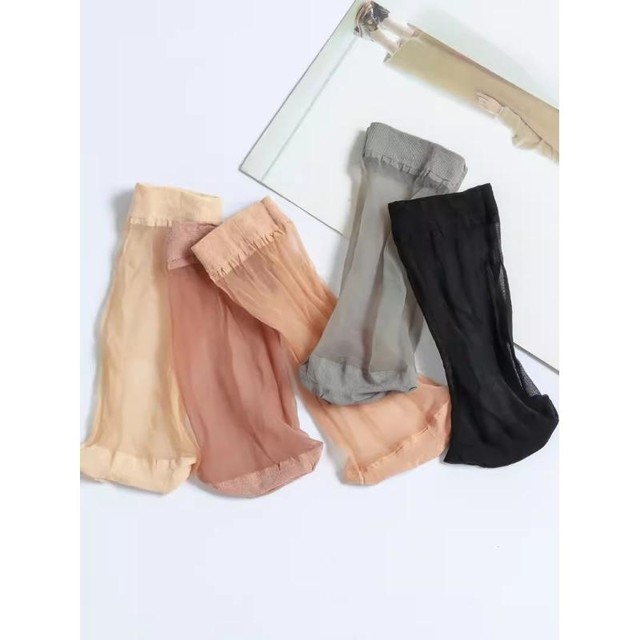 Short stockings for women flesh-colored crystal silk spring and summer ...
