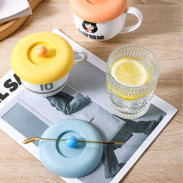 Silicone leak-proof dust-proof cup lid universal mug high temperature ...