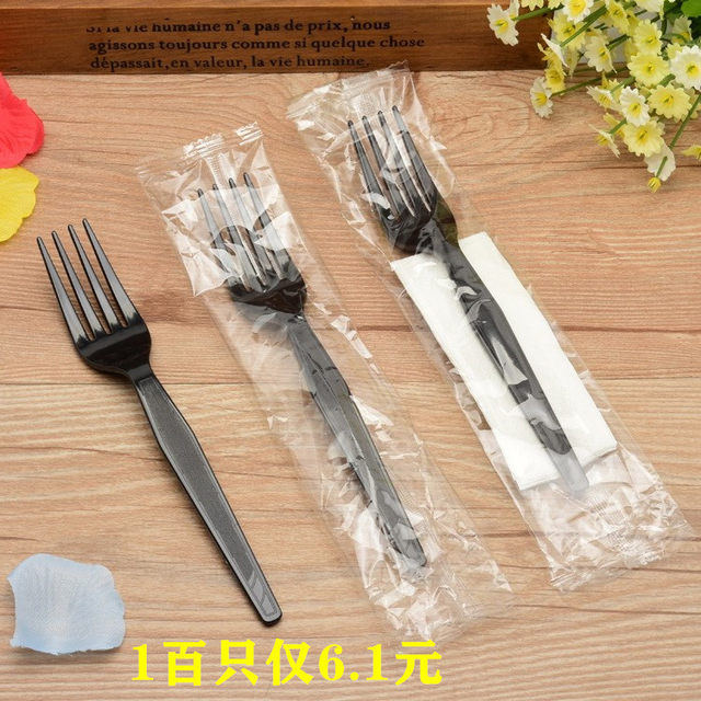 Disposable fork, independent packaging plastic fruit fork thick ...