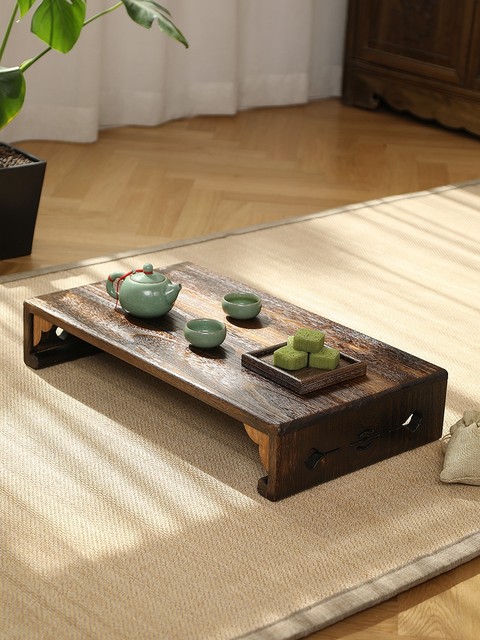 Solid wood bay window small table bedroom home tea table tatami tea ...