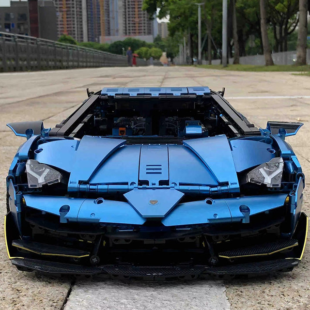 Chinese building block K box Lamborghini SVJ sports car model ...