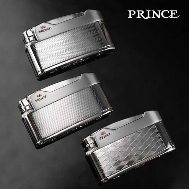 Japanese Prince lighter genuine kowtow inflatable grinding wheel ignition smoking set ...