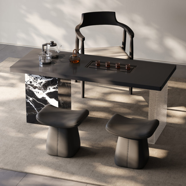 New Chinese tea table, chair combination modern minimalist living room ...