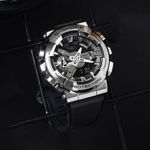 Casio watch men's steel heart of darkness GSHOCK metal small steel gun golden armor Shenlong ...