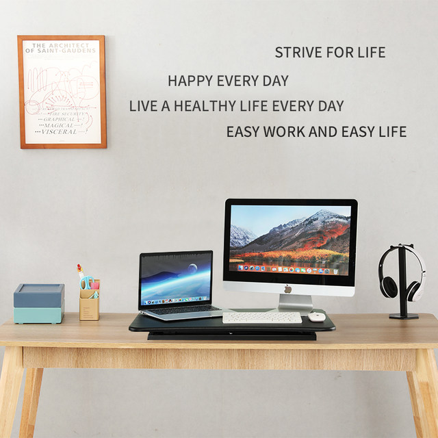 Standing notebook stand desktop folding computer desk upper table ...