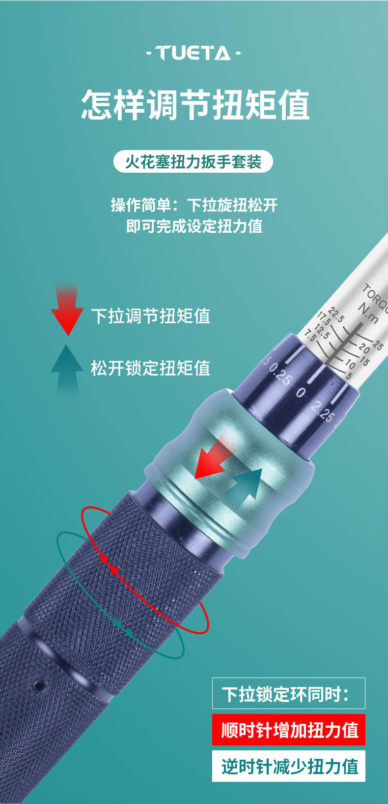 Torda torque spark plug set magnetic socket wrench | Tueta