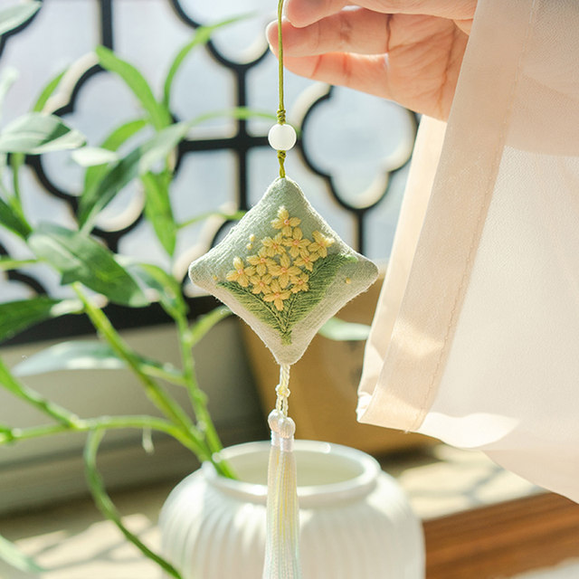 BIABIA embroidery handmade diy material bag osmanthus rose sachet purse ...