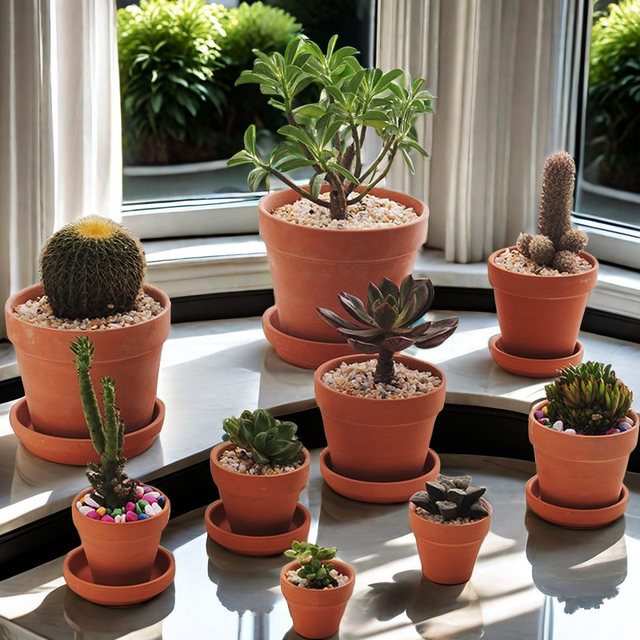 Red pottery flower pot large size coarse pottery clay breathable pot ...