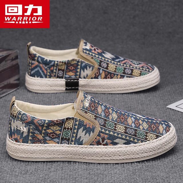 Back force kick men's shoes in winter breathable lazy cloth shoes men's ...