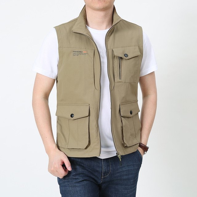 Cross-border vest men's spring and autumn large size loose waistcoat ...