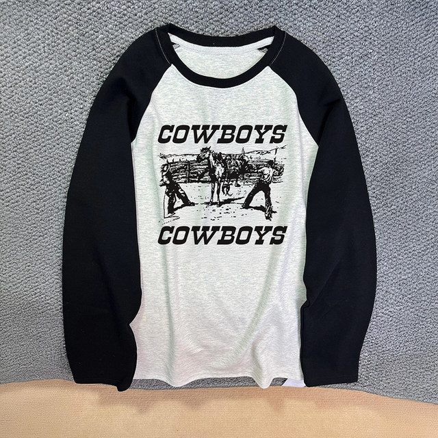 Spring and autumn cotton round collar bottom shirts inserted shoulder ...