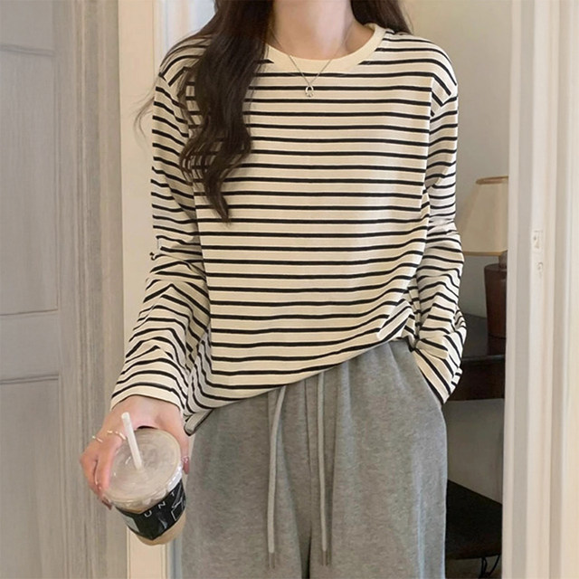 Early autumn round neck inner bottom shirt with long sleeve T-shirt for ...