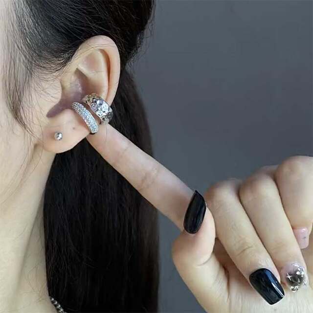 French light luxury double-layer non-pierced ear bone clip ear clip for ...