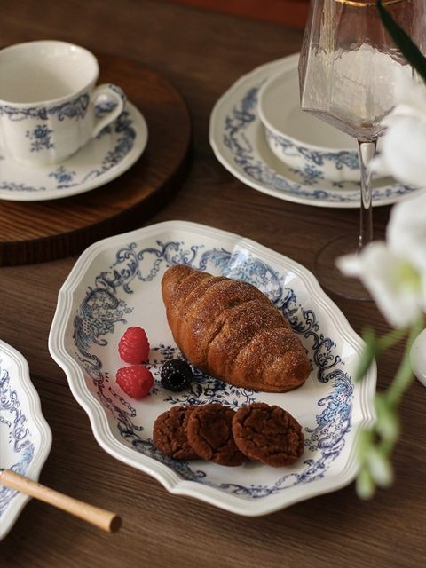Zeten's French medieval ceramic dinner plate, Western food pasta plate ...