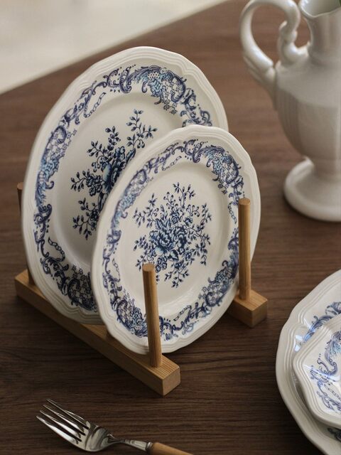 Zeten's French medieval ceramic dinner plate, Western food pasta plate ...