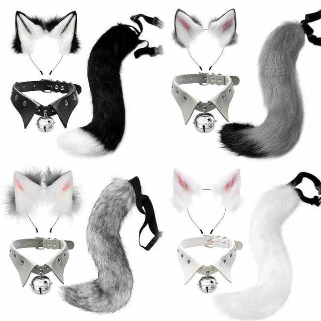 Ferry cosplay fox ears tail clothing clothing punk collar cat ear cat ...