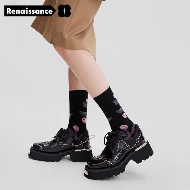 Renaissance socks women's spring and autumn new Maillard wear socks ins trendy stockings retro ...