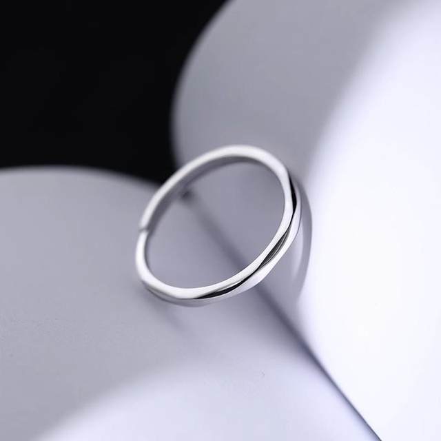 925 sterling silver plain ring geometric ring for women 2024 new ins student niche design light ...