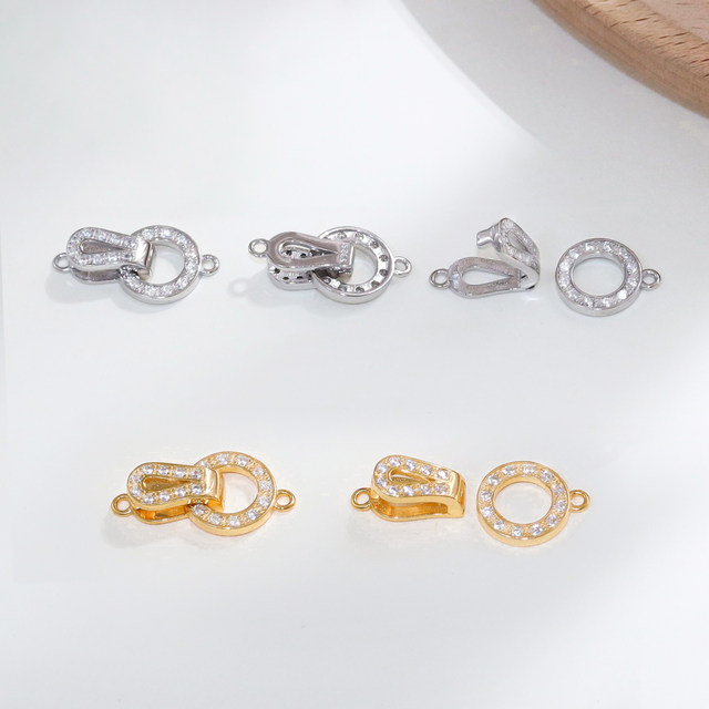 s925 sterling silver pearl necklace buckle head accessories connection ...