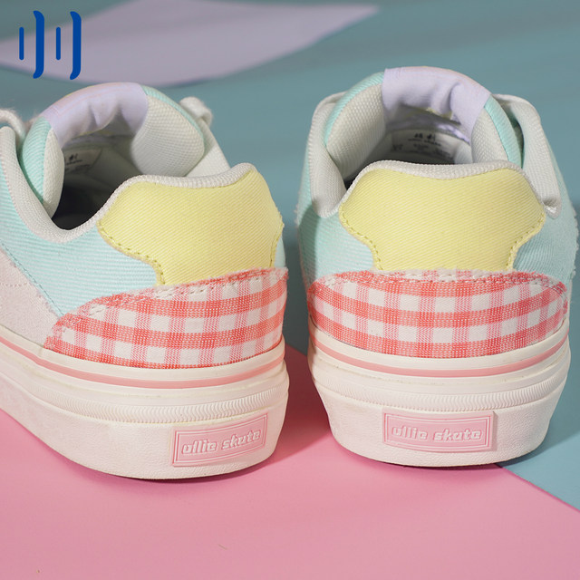 Stubborn official peach juice crispy color matching spring campus style ...